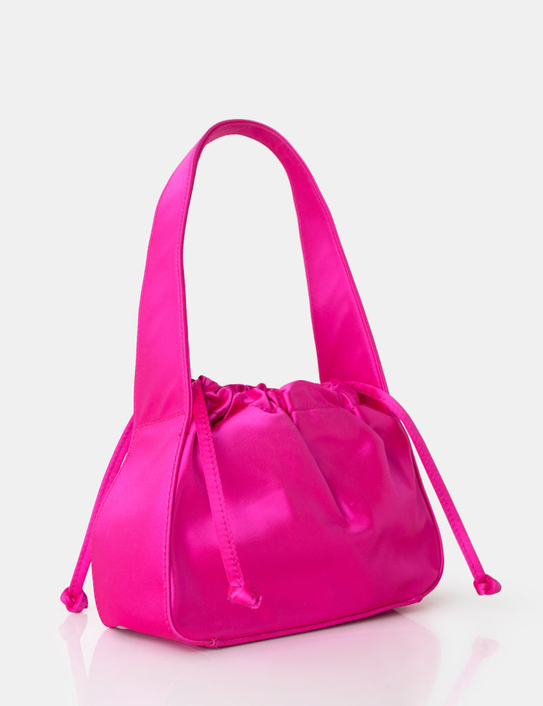 The Ella Hot Pink Satin Grab Bag | Public Desire