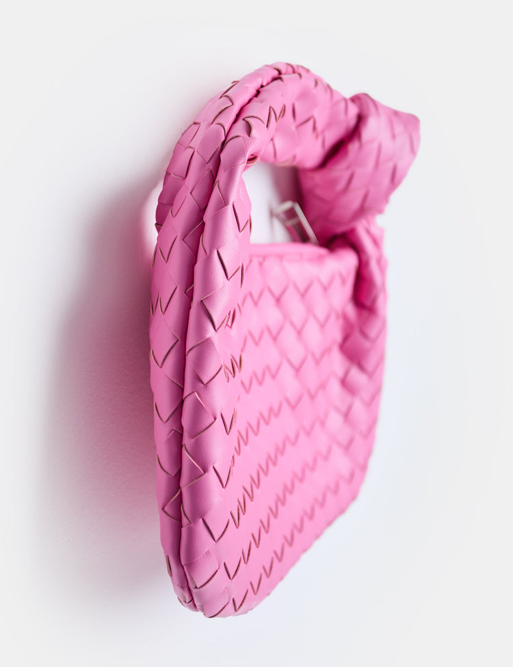 The Blame Baby Blue Woven Pu Knot Detail Mini Pu Bag | Public Desire