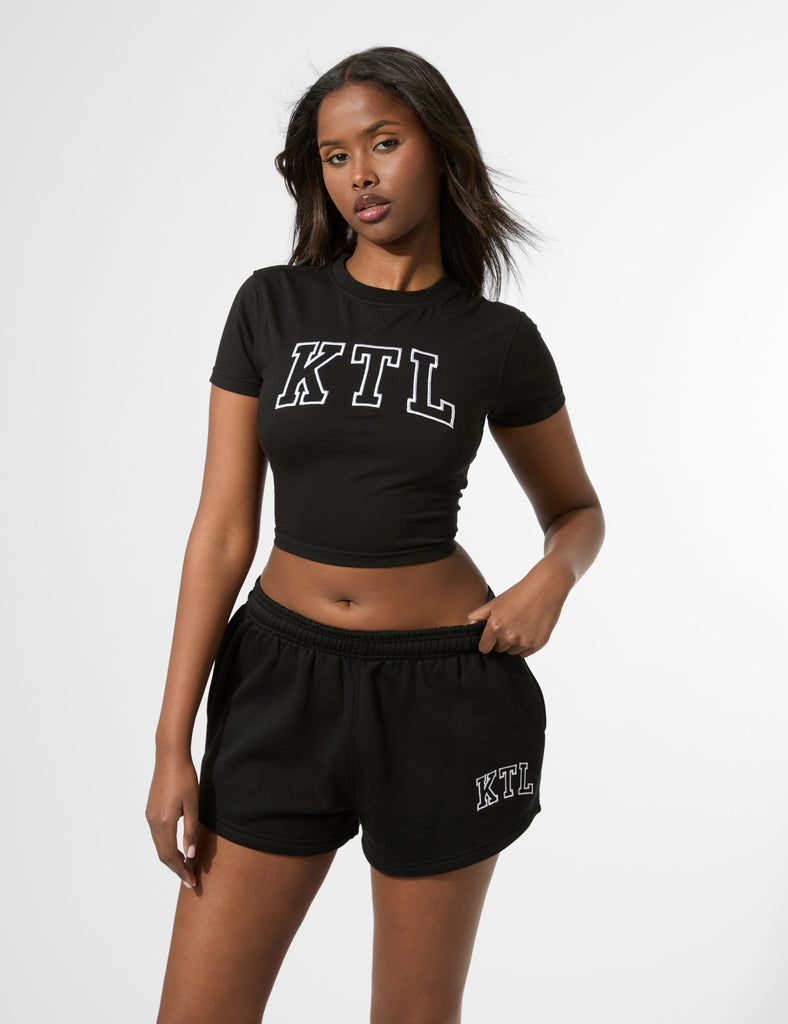 Ktl Logo Mini Sweat Shorts Black | Public Desire