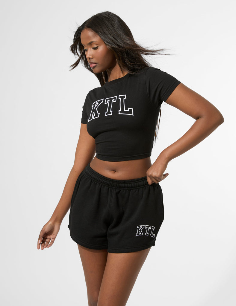 Ktl Logo Mini Sweat Shorts Black | Public Desire