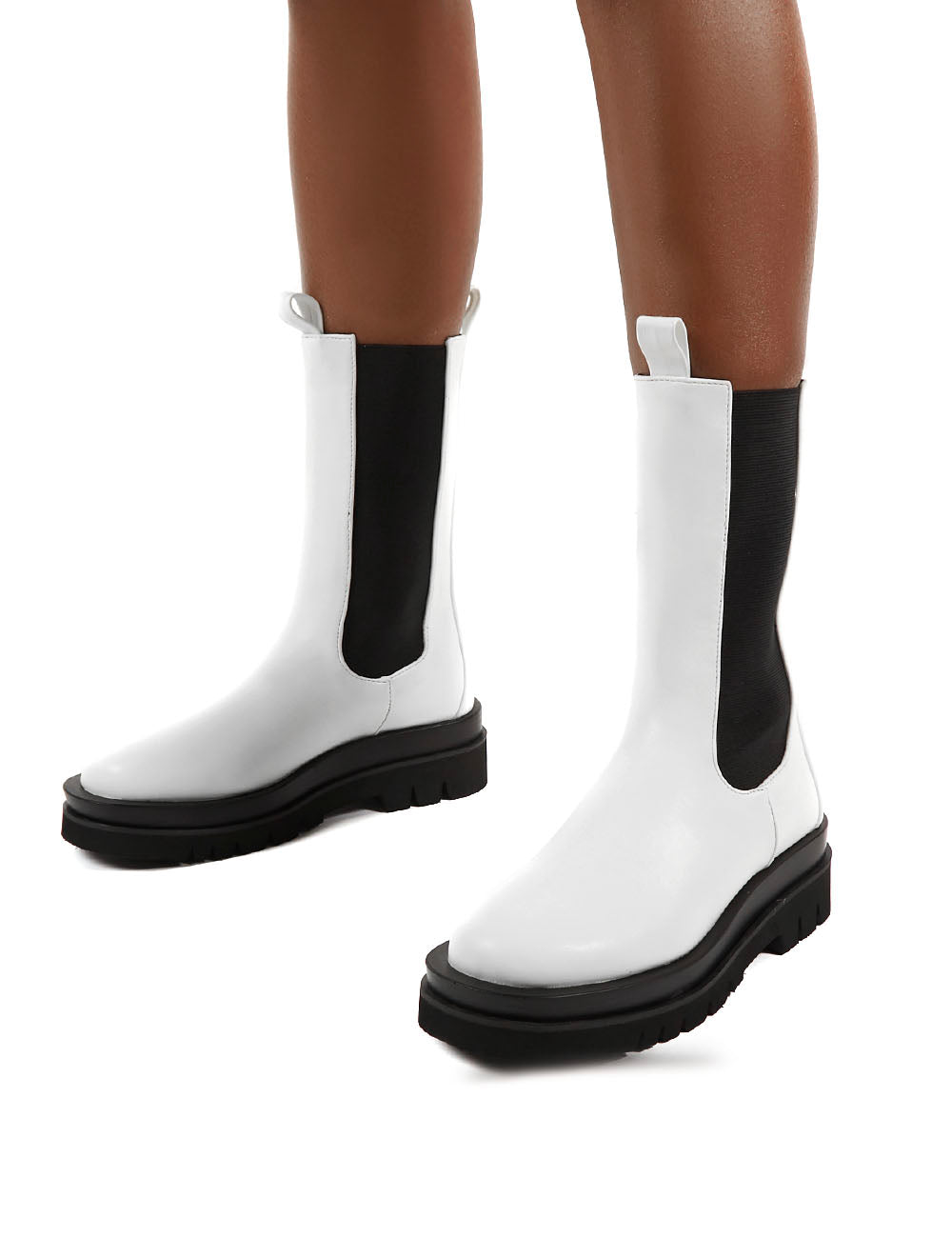 Dope White Chunky Sole Ankle Boot | Public Desire