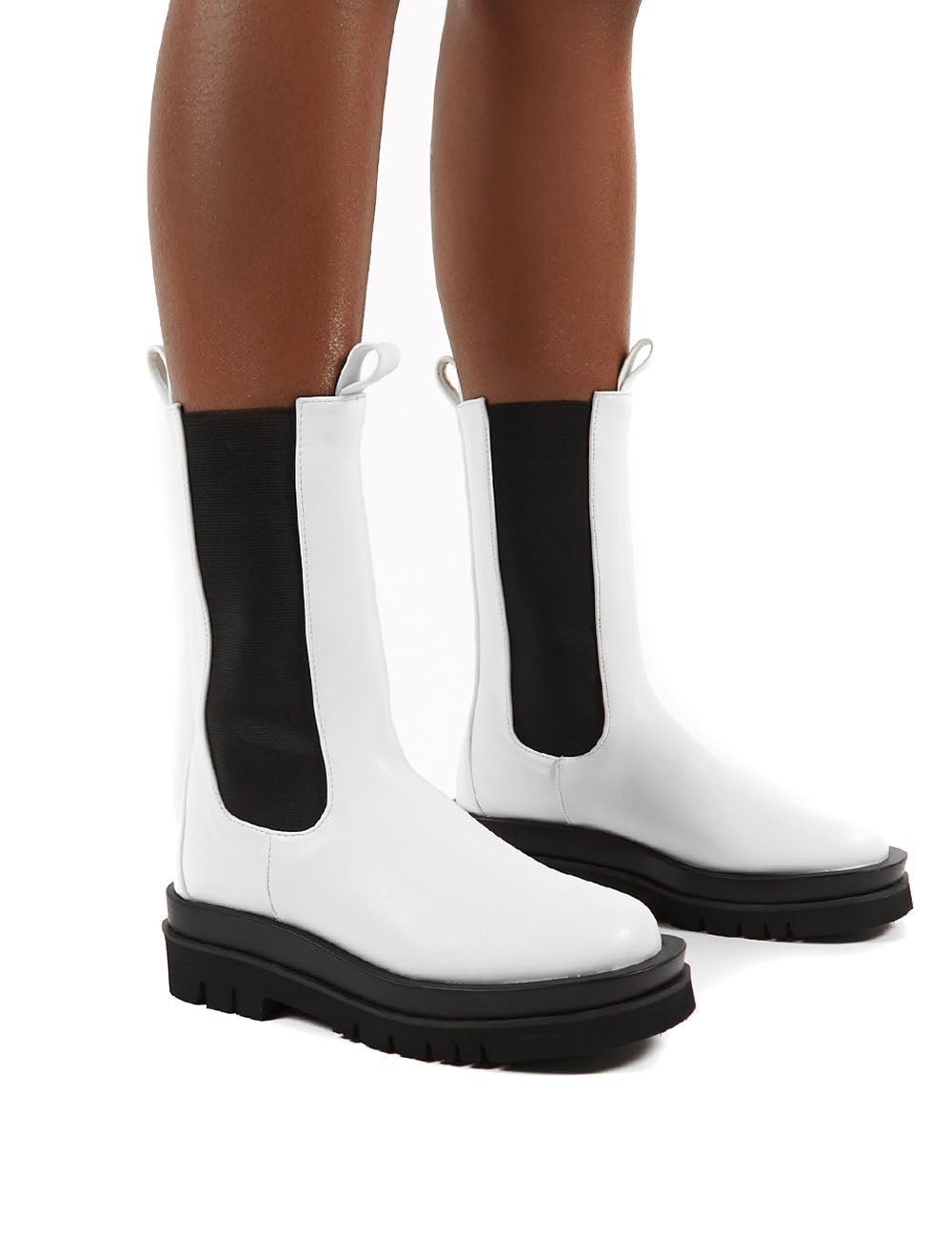 Dope White Chunky Sole Ankle Boot | Public Desire